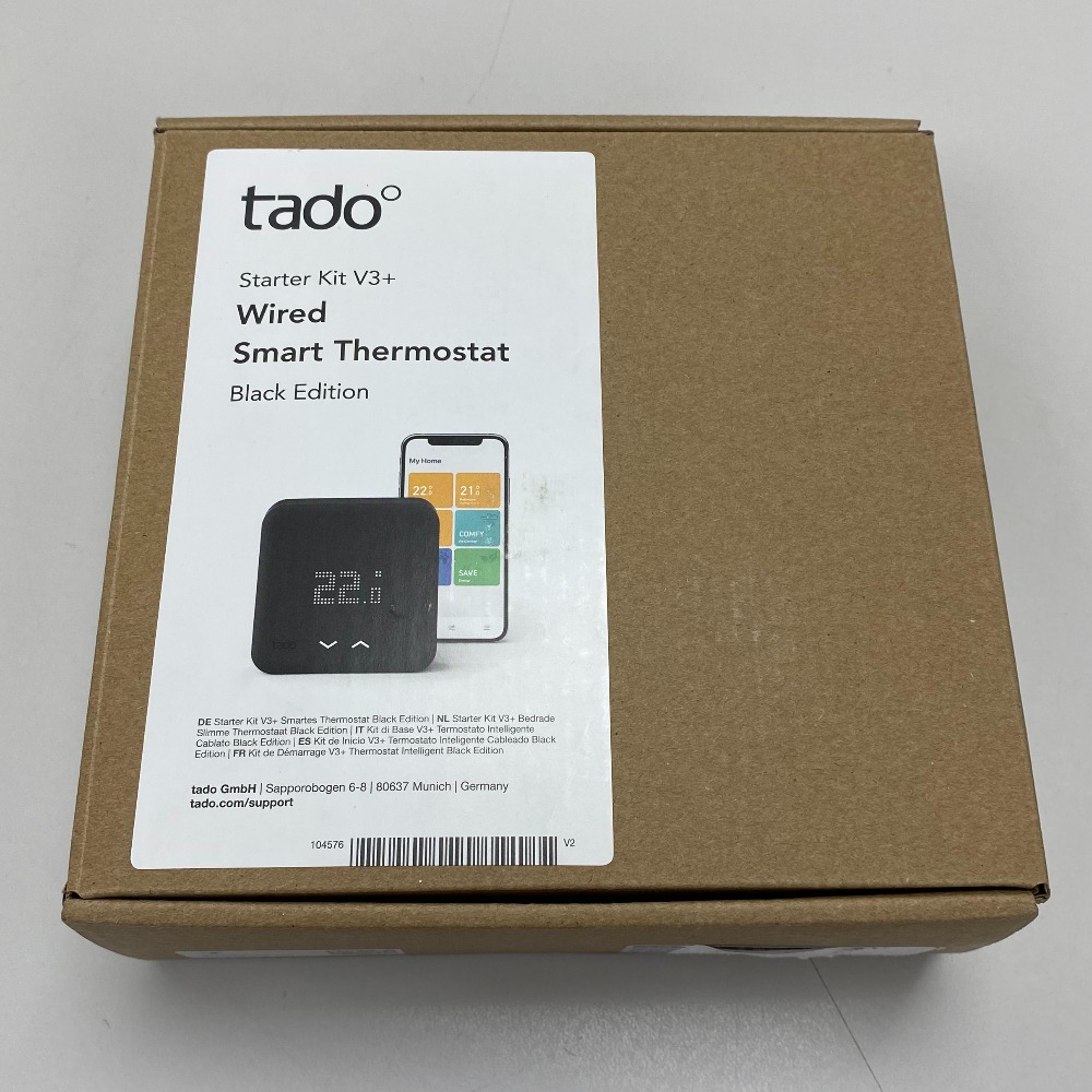 tado° Wired Smart Thermostat Starter Kit V3+ - Black Edition - The ...
